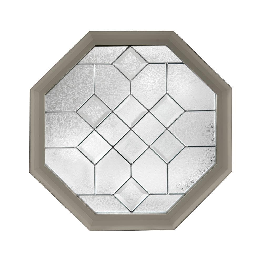 Hy-Lite 23.25 in. x 23.25 in. Decorative Glass Fixed Octagon Geometric ...