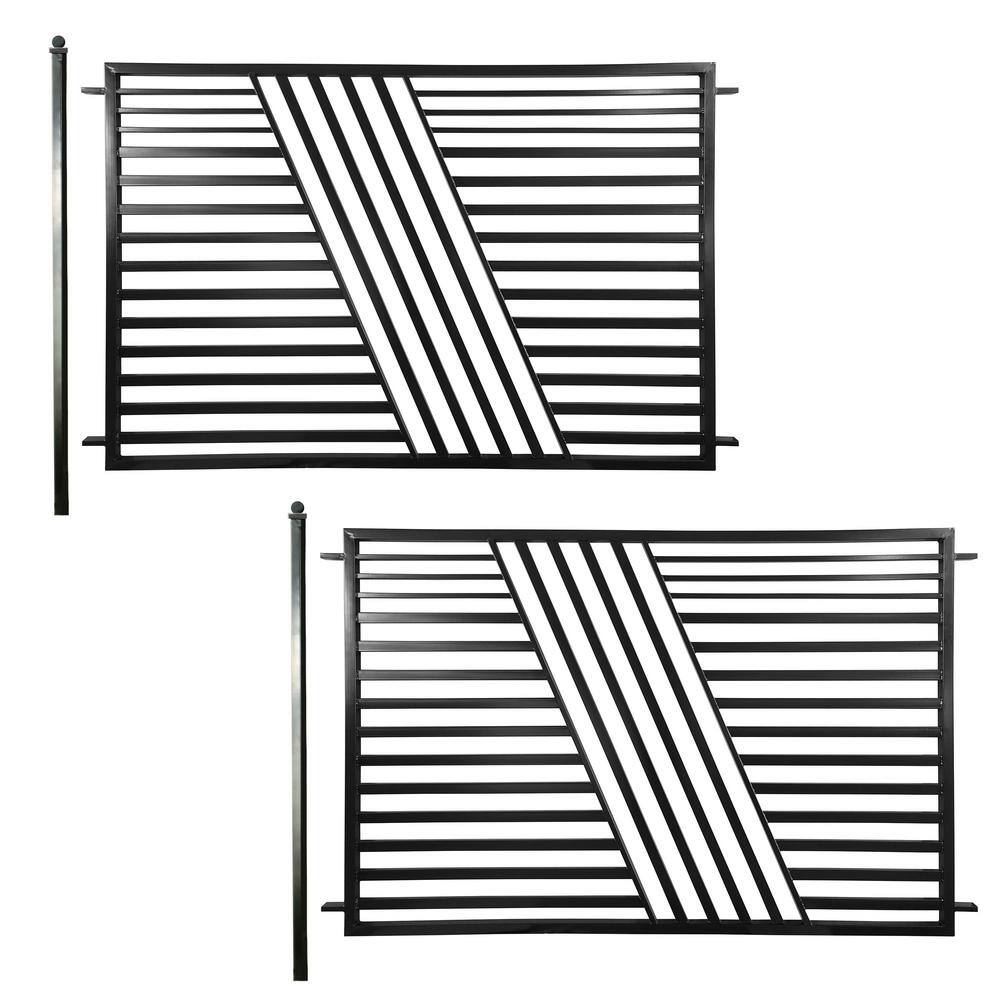 ALEKO 16 ft. x 5 ft. Sofia Style Security Fence Panels Steel Fence Kit ...