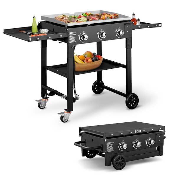 Karl home 3-Burner Foldable Propane Gas Flat Top Griddle K1G57000913 ...
