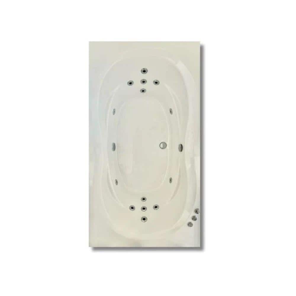 Comfortflo 72 in. x 42 in. Rectangular Whirlpool Bathtub with Center ...
