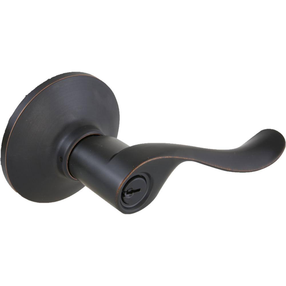 Defiant Burgundy Aged Bronze Keyed Entry Door Handle LD5X700B