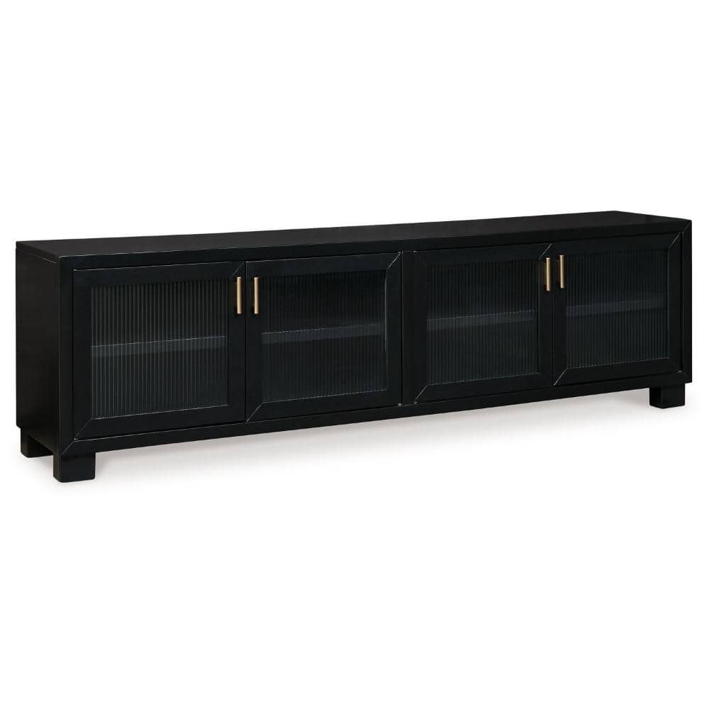 Benjara Bardi Black TV Stand Fits TV's up to 60 to 65 in. BM327322 ...