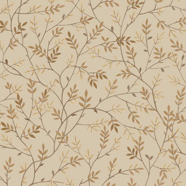 Tempaper Taupe Branches Vinyl Peel and Stick Wallpaper Roll (Covers 28 ...