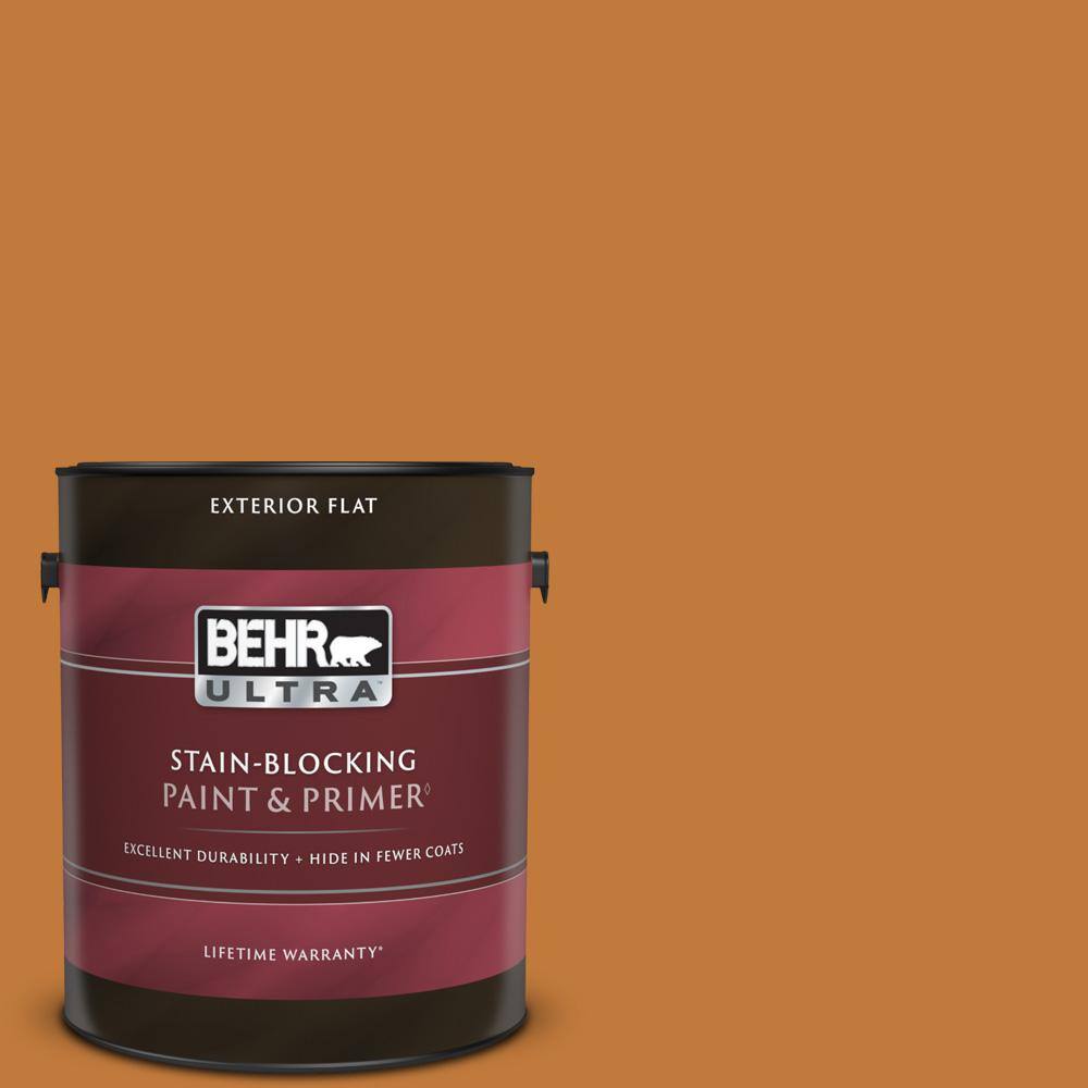 BEHR ULTRA 1 gal. #270D-7 Fall Leaves Flat Exterior Paint & Primer ...