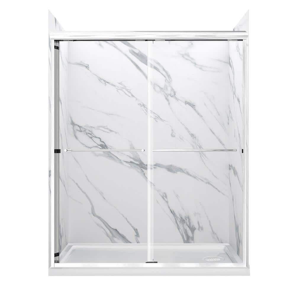 CRAFT + MAIN Cove Sliding 60 in. L x 30 in. W x 78 in. H Right Drain ...