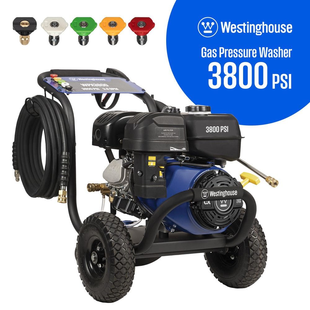 Westinghouse 3800 PSI 3.6 GPM 274cc Gas Powered Triplex Pump Cold Water ...