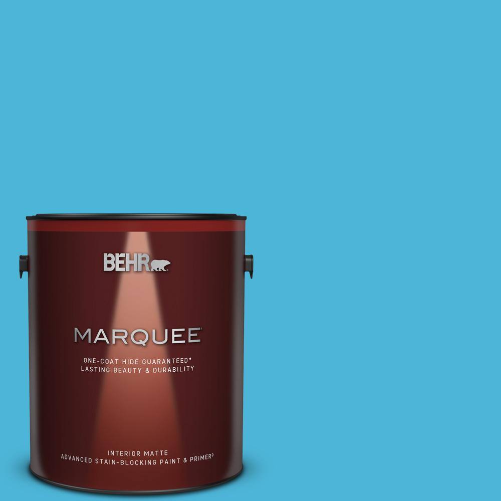 BEHR MARQUEE 1 gal. #P490-4 Aztec Sky Matte Interior Paint & Primer ...