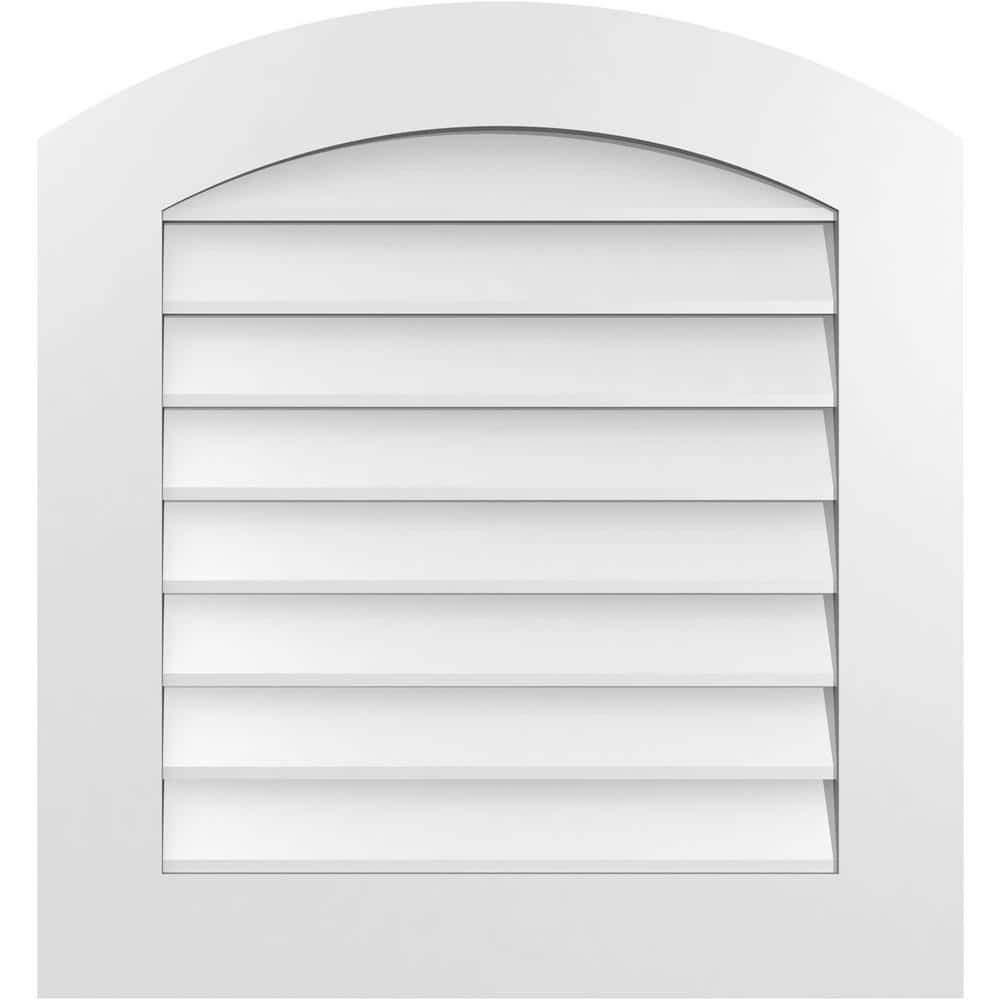 Ekena Millwork 26 in. x 28 in. Arch Top Surface Mount PVC Gable Vent ...