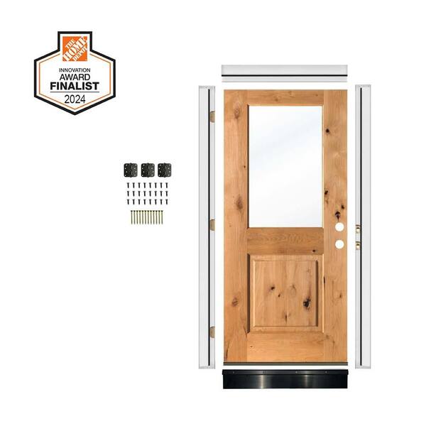 Krosswood Doors 36 in. x 80 in. Craftsman Universal-Handing 3 Lite ...