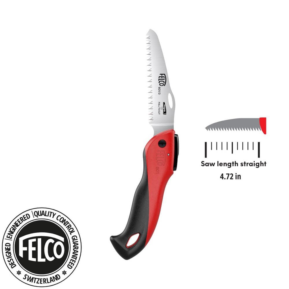 FELCO F601 4.75 in. Hard Chrome-Plated Steel Blade, Folding Pull-Stroke ...