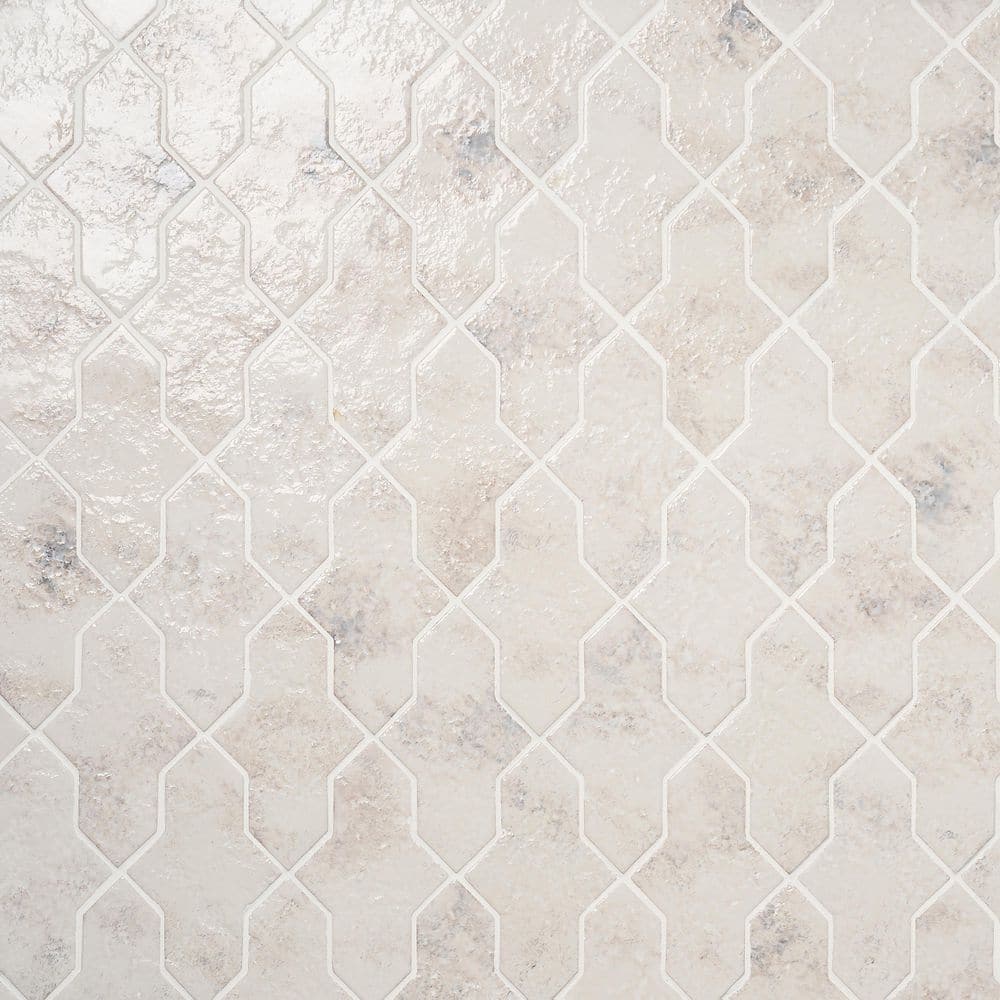 Ivy Hill Tile Elara Cruz Seashell White 4.48 in. x 8.46 in. Glossy ...
