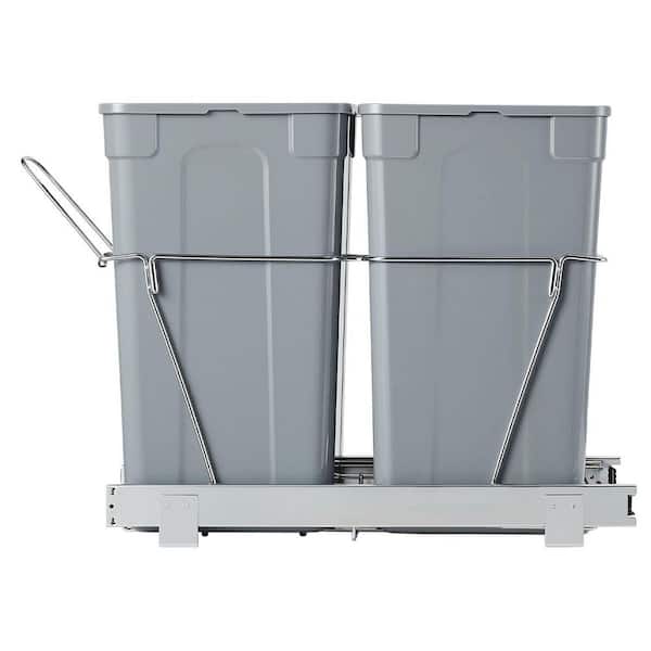 SKYSHALO Pullout Trash Can 35 qt. x2 for Kitchen Cabinet, Under Sink ...
