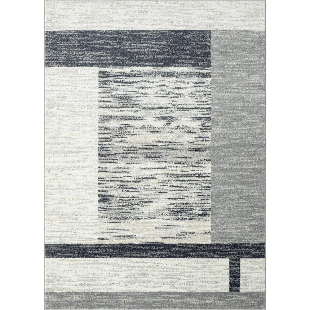 LUXE WEAVERS Daphnes Collection Geometric Modern Farmhouse Grey 8 ft. x ...