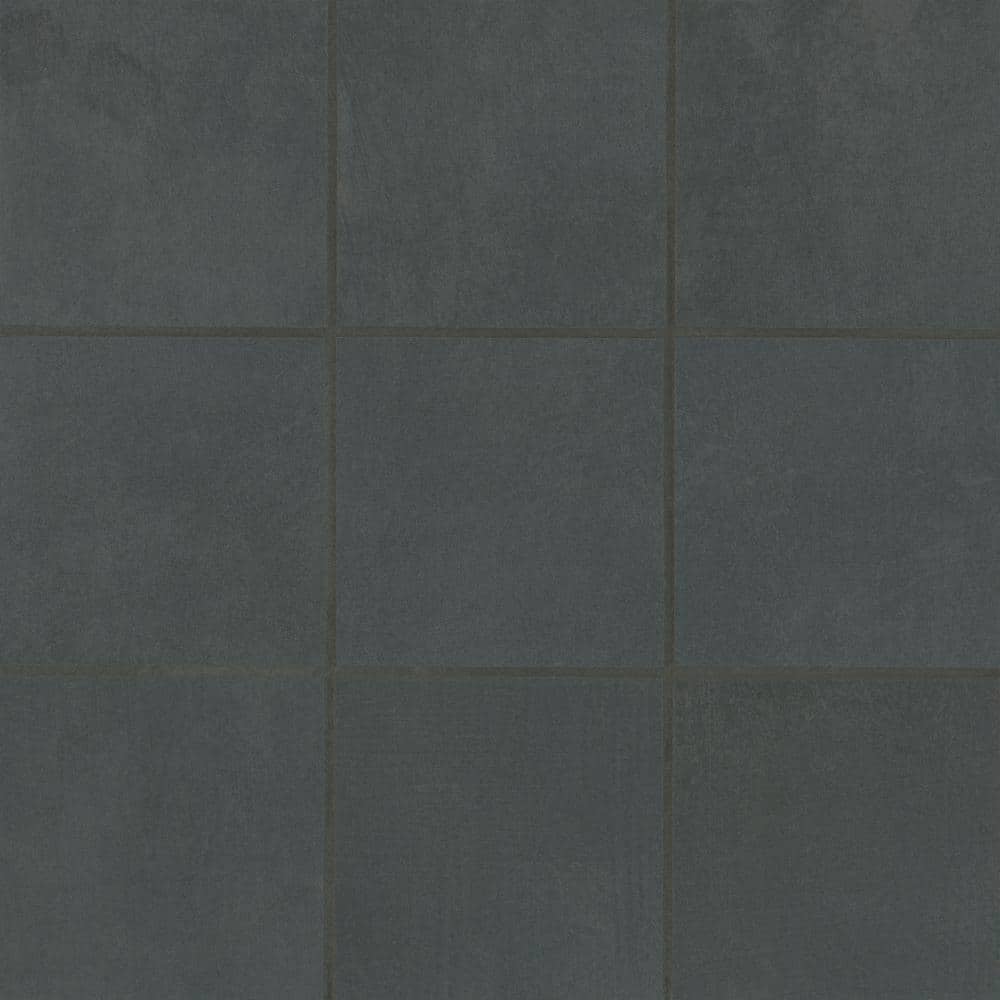 Bedrosians Wave Coal 4 in. x 4 in. Geometric Honed Porcelain Mosaic ...