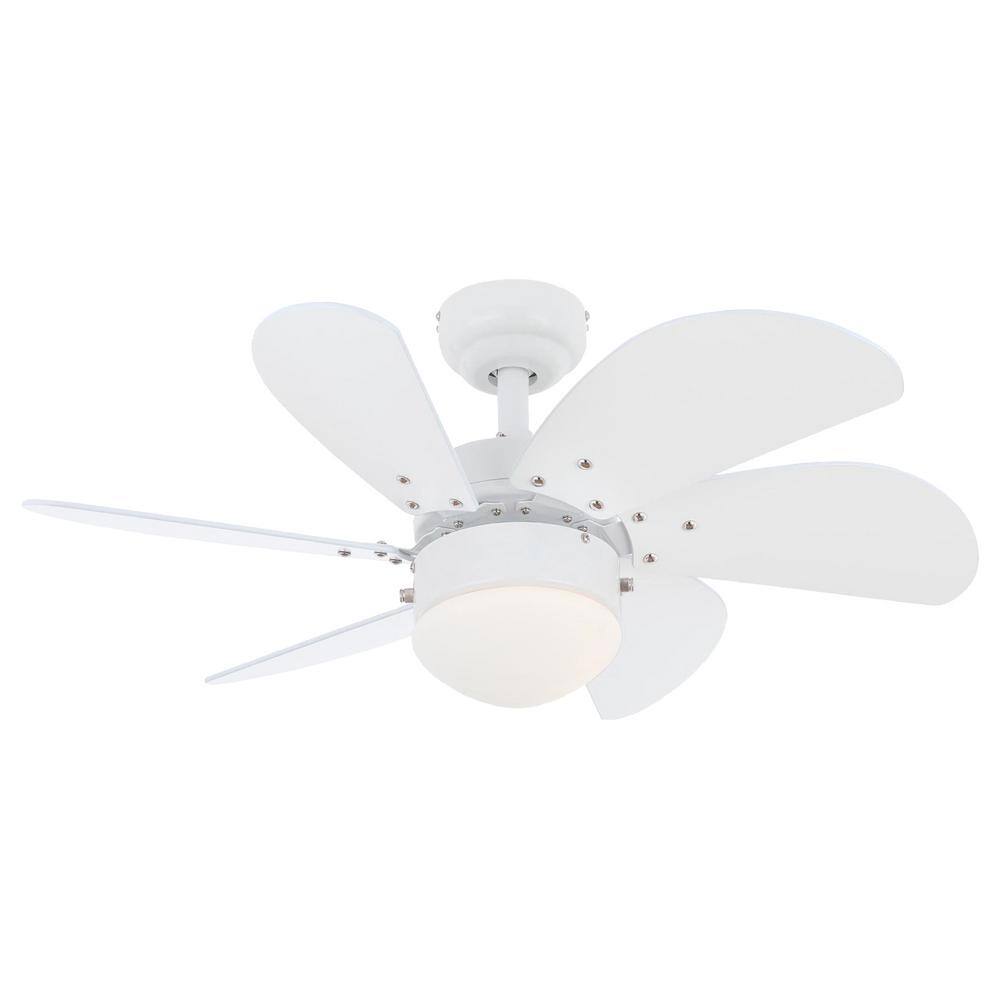 CIATA Turbo Swirl 30 in. White Indoor/Outdoor Ceiling Fan with White ...