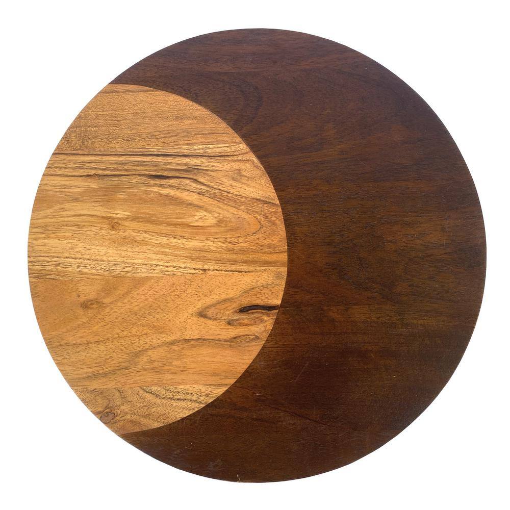 Storied Home 11.75 in. Natural 2-Toned Mango Acacia Wood Cheese and ...