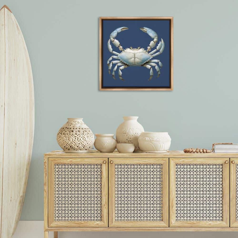 Stupell Industries Detailed Aquatic Blue Crab by Elizabeth Medley Brown ...