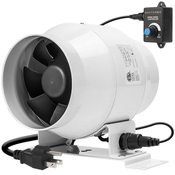 Angel Sar 3.85 in. White Aluminum Inline Duct Fans, 160 CFM Ventilation ...