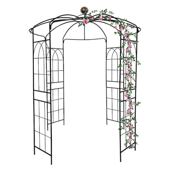 AUTMOON 114 in. Metal Arch Trellis for Climbing Plants, French Style ...
