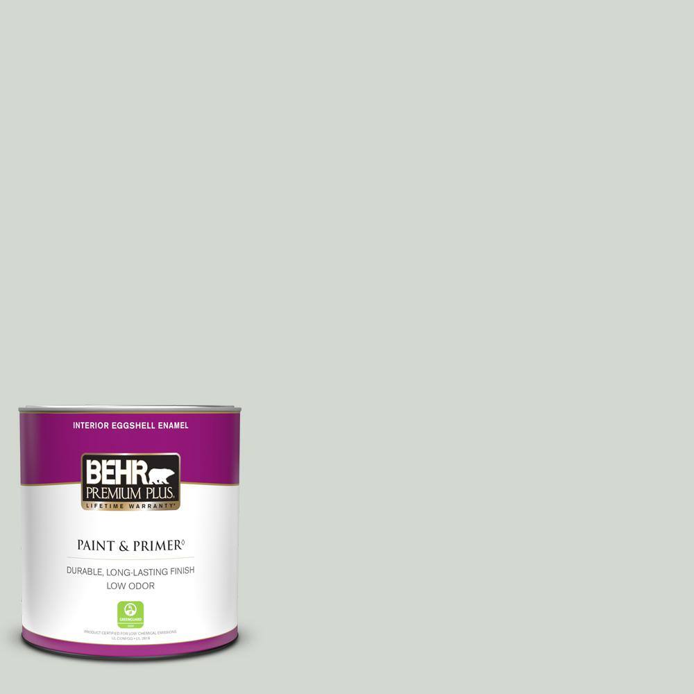 BEHR PREMIUM PLUS 1 qt. #N410-2 Brook Green Eggshell Enamel Low Odor ...