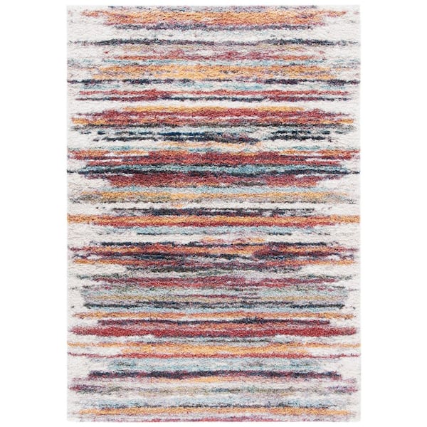 SAFAVIEH Calista 10 ft. x 14 ft. Rust/Gold Abstract Striped Area Rug ...