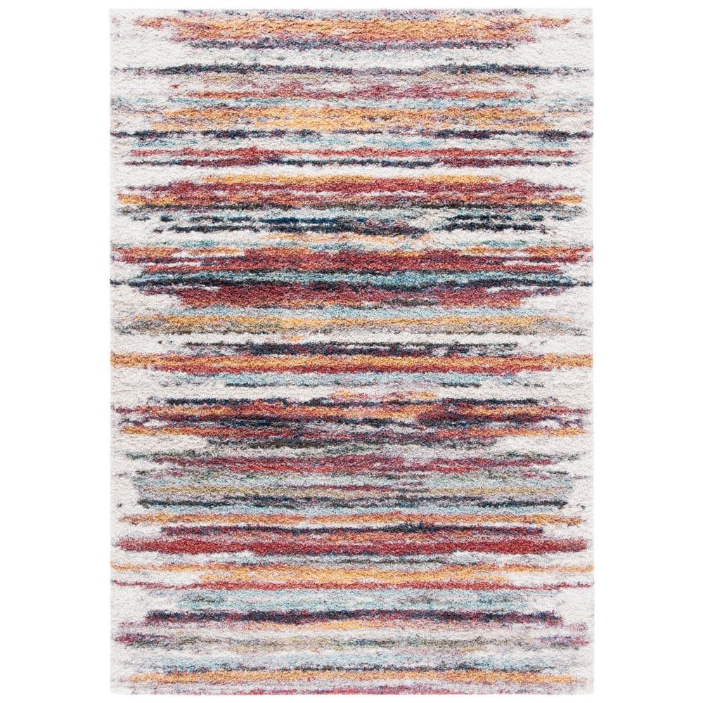 SAFAVIEH Calista 3 ft. x 5 ft. Rust/Gold Abstract Striped Area Rug ...
