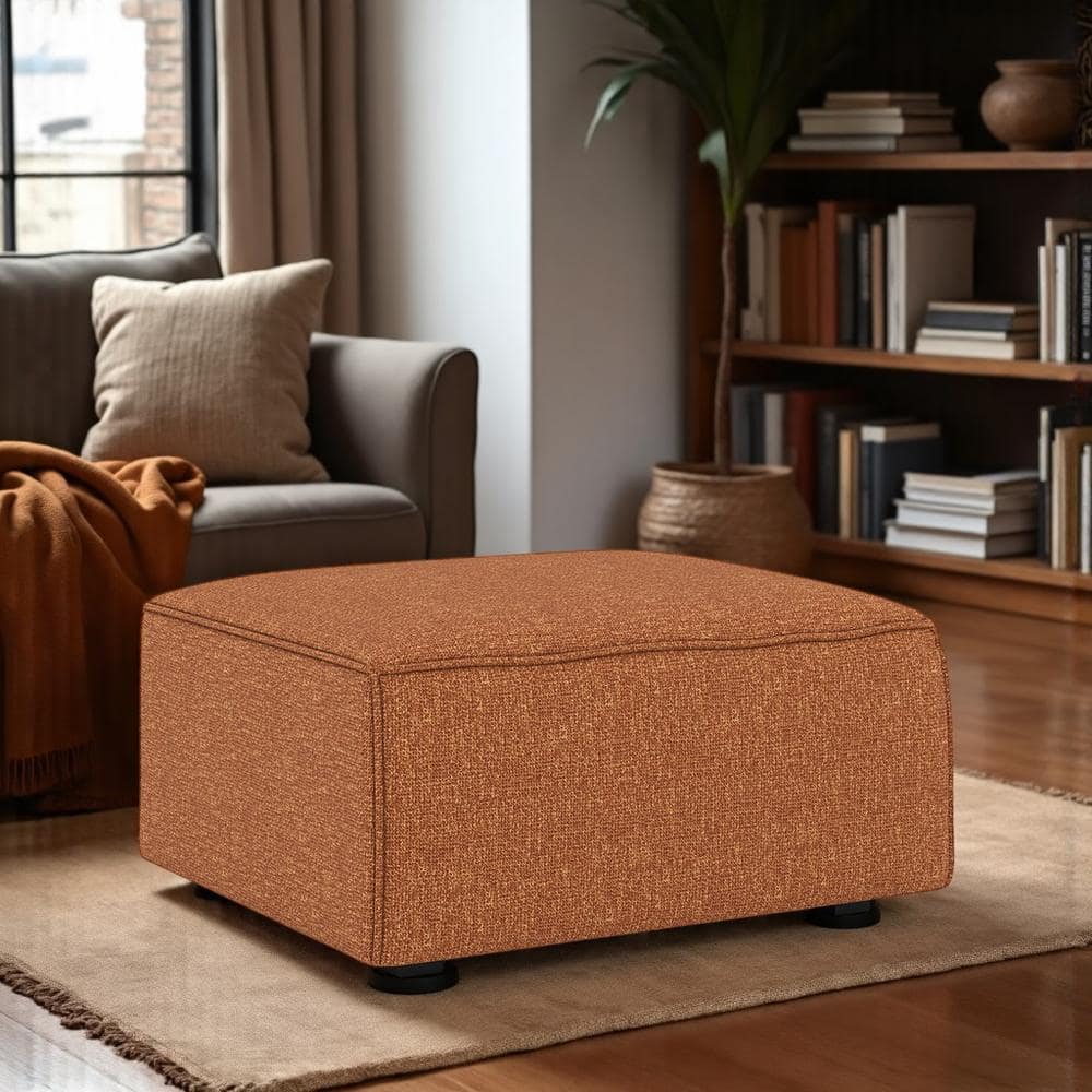 Nyhus Dockson Rust Fabric Square Medium Ottoman DOCK-4736-RUS - The ...