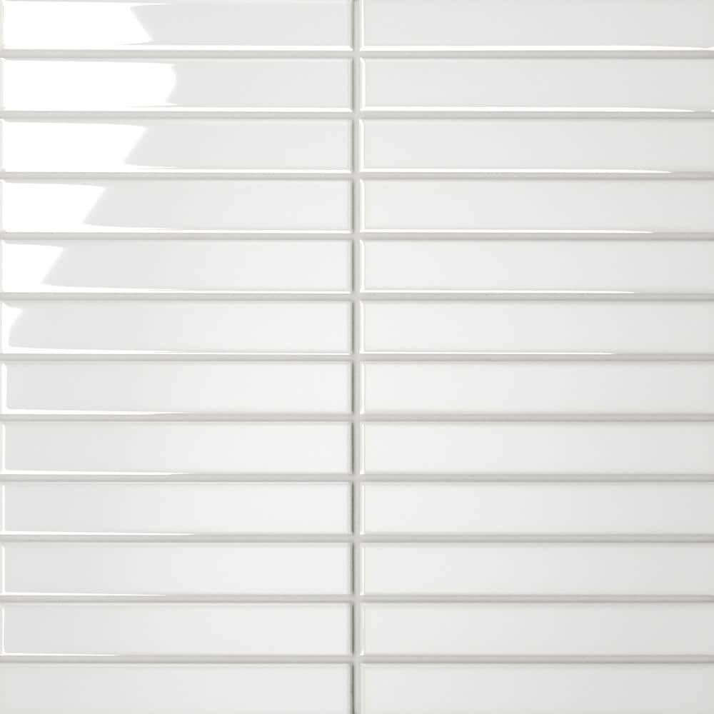 Bedrosians Le Cafe 12 in. x 12 in. White Porcelain Mosaic Tile (9.55 sq ...