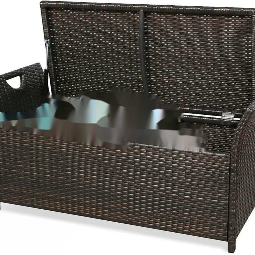 Cisvio 3 Gal. Patio wicker storage stool Outdoor wicker deck storage ...