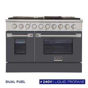 JANSKA 48 in. 6.7 Cu. Ft. Professional Freestanding Dual Fuel Range ...