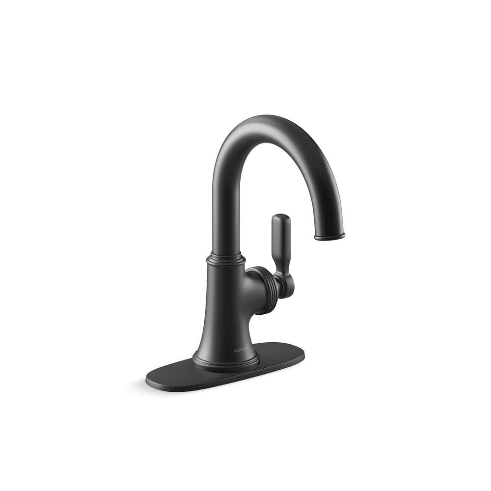 KOHLER Paces Single Handle Single Hole Bathroom Faucet in Matte Black ...