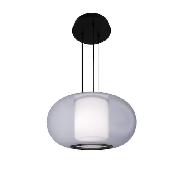 WAC Lighting Doma 16 in. 1-Light Black Integrated LED Pendant Light ...