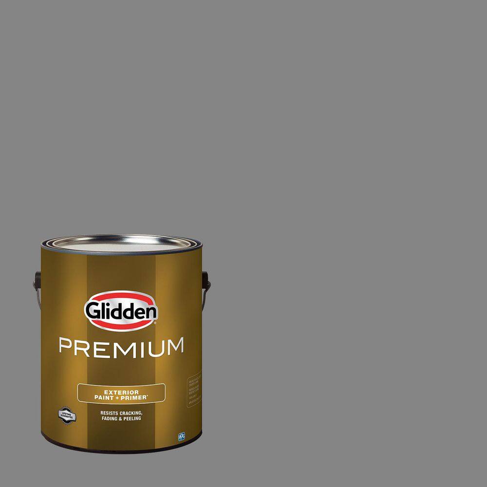Glidden Premium 1 gal. #PPG1001-5 Dover Gray Satin Exterior Latex Paint ...