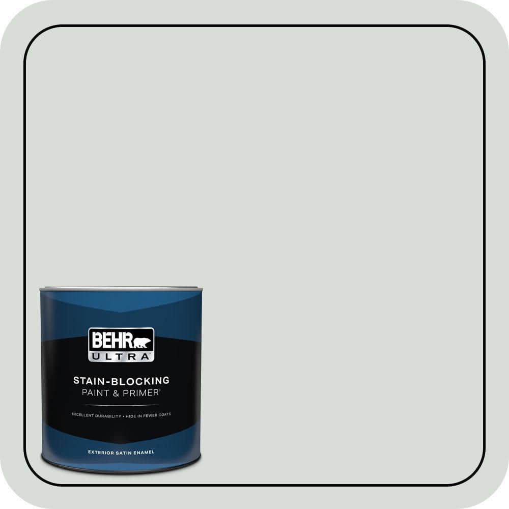 BEHR ULTRA 1 qt. #PPL-66 Iced Slate Satin Enamel Exterior Paint ...
