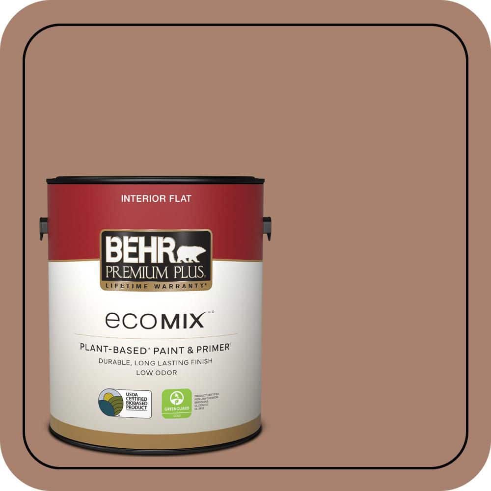 BEHR PREMIUM PLUS 1 gal. #S190-5 Cocoa Nutmeg Flat EcoMix Plant-Based ...