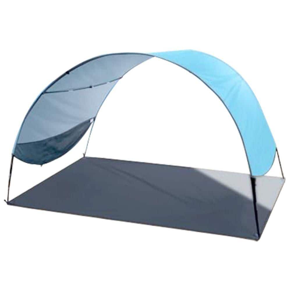 Phewnyzo 8 ft. x 4.5 ft. Blue Beach Tent Sun Shelter with UPF 50 plus ...