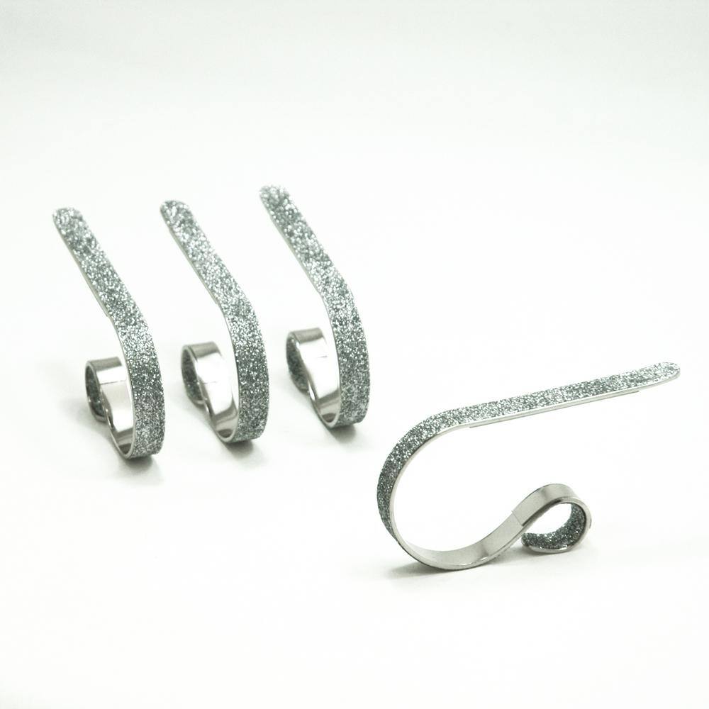 Original MantleClip 2.5 in. Steel Silver Glitter MantleClip Stocking ...