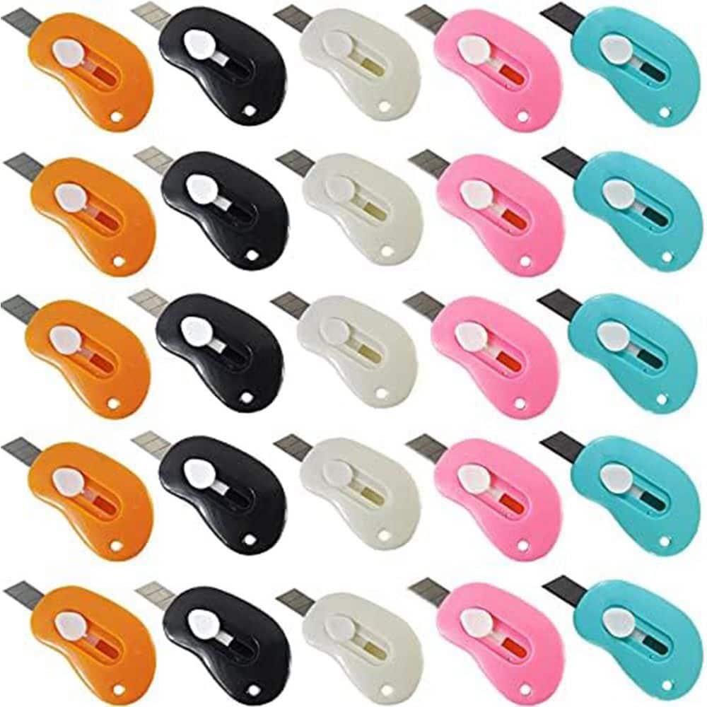 Mini Retractable Utility Knife Box Cutter Letter Opener 25PCS Random ...