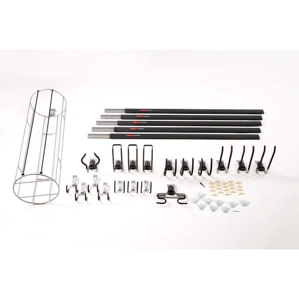 Rubbermaid 48 in. W Steel Fast Track 20-piece Rail Kit, Black and Gray ...