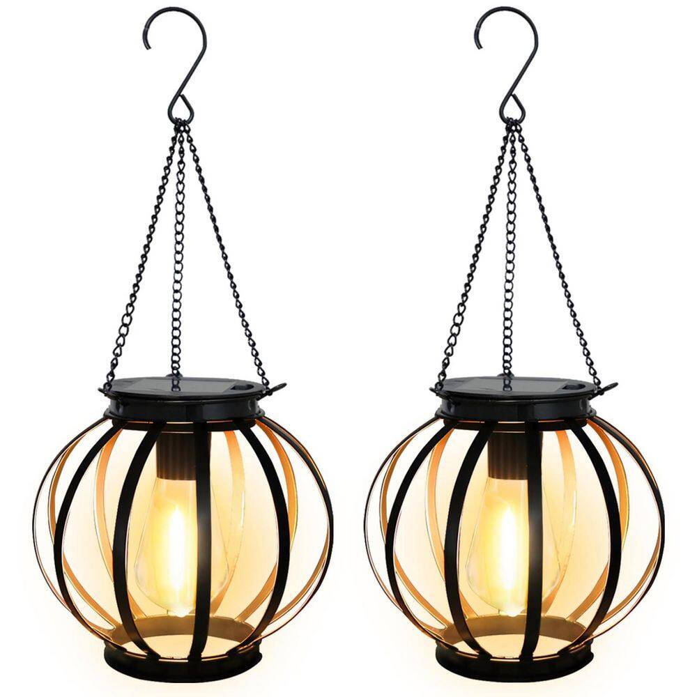 Solar Lanterns Outdoor Waterproof Garden Stake 5.9 in. Metal Solar ...