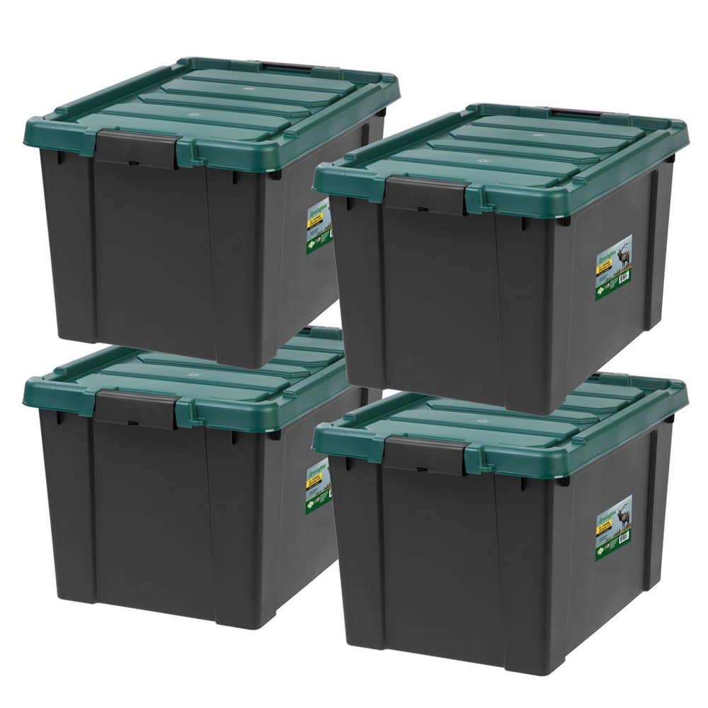 IRIS 19 Gal. Remington Plastic Storage Bins with Lids, Latching Totes ...