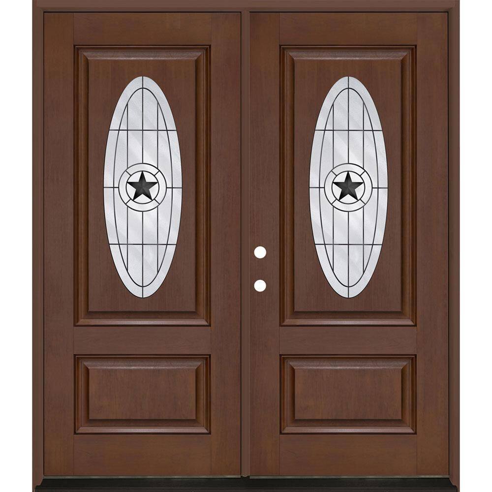 Steves & Sons Regency 72 in. x 80 in. 3/4L Oval Alamo Glass RHIS ...