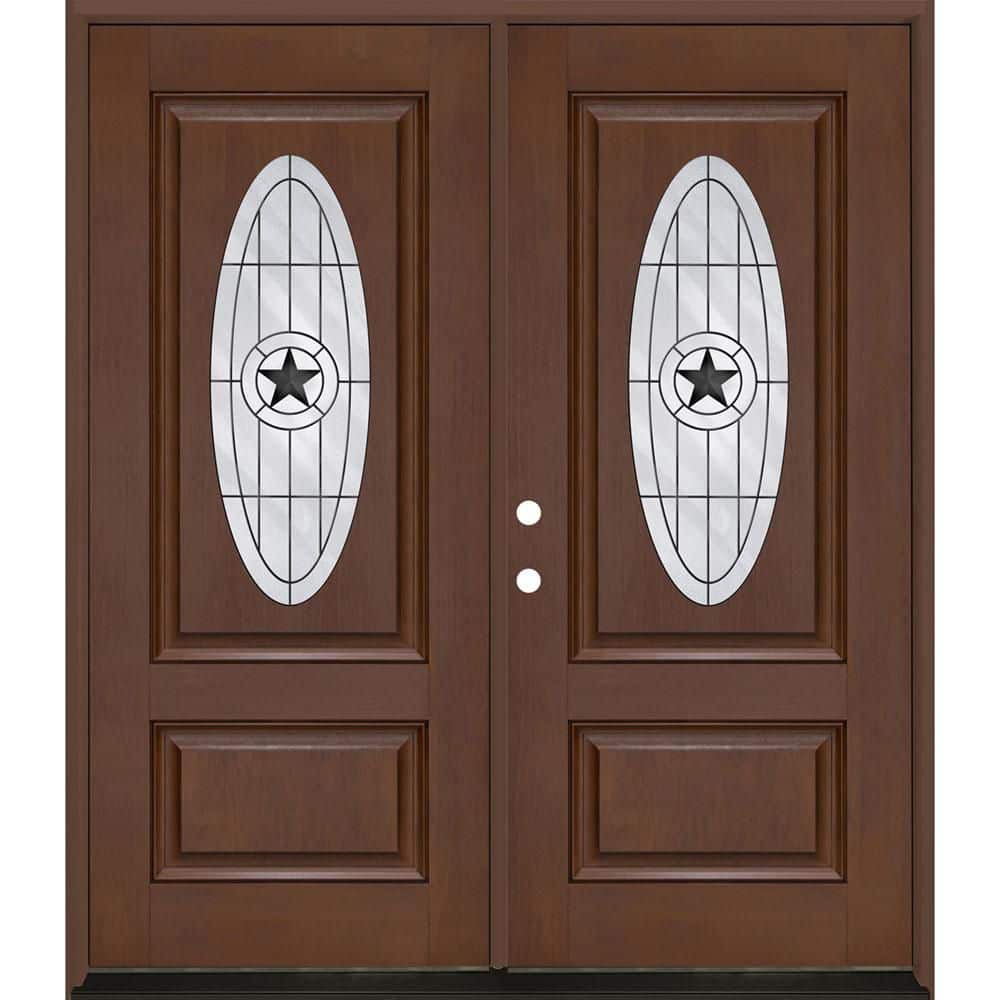 Steves & Sons Regency 72 in. x 80 in. 3/4L Oval Alamo Glass RHIS ...