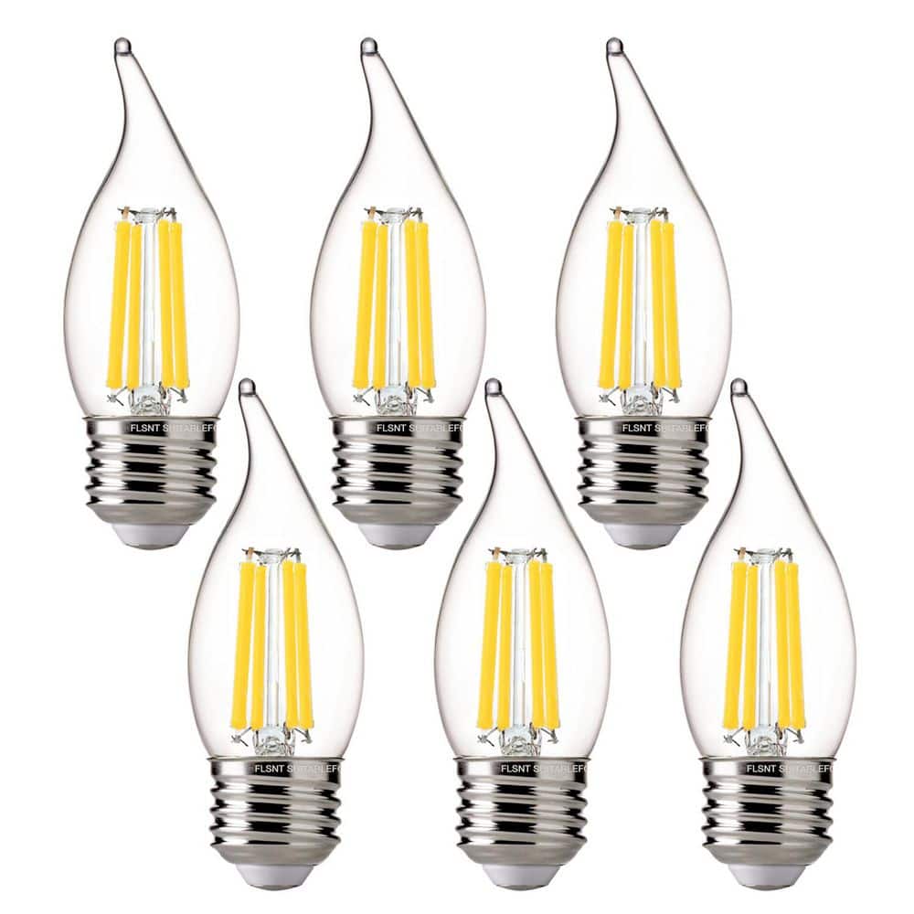 FLSNT 5000K Led Chandelier Edison Bulbs, 5. 5W 100Watt Equivalent ...