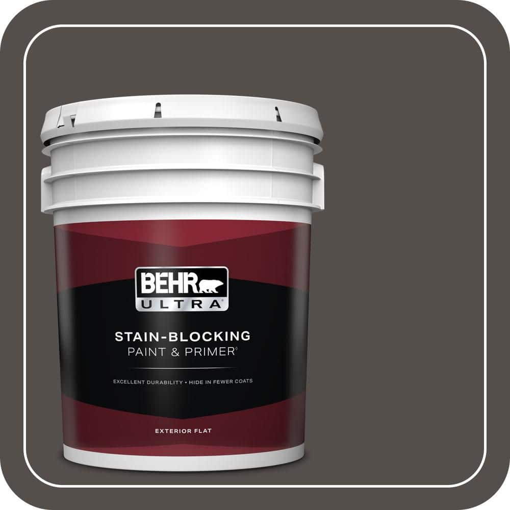 BEHR ULTRA 5 gal. #PPU24-02 Berry Brown Flat Exterior Paint & Primer ...