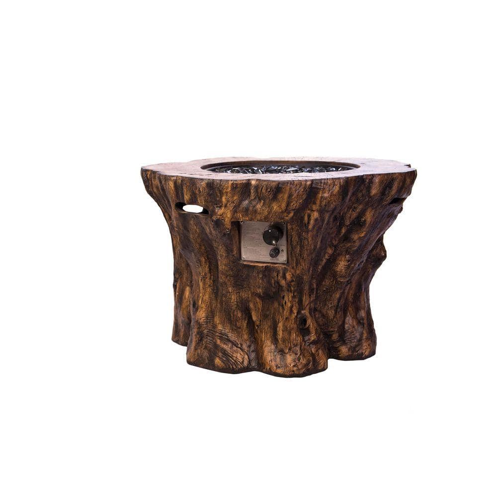 Sunbeam Pioneer Brown Round Thermoset Resin Fire Pit Table 9799-Brown ...