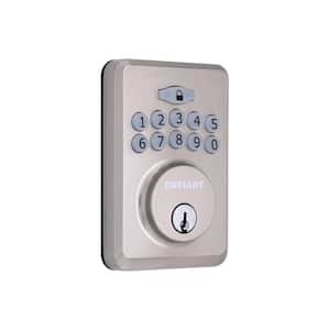 Defiant Single Cylinder Castle Electronic Keypad Deadbolt Satin Nickel ...