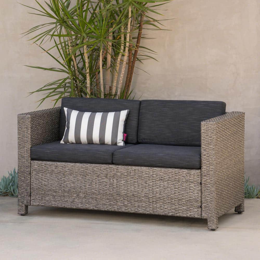 Hot Seller Wicker Outdoor Loveseat with Water Resistant Cushions for ...