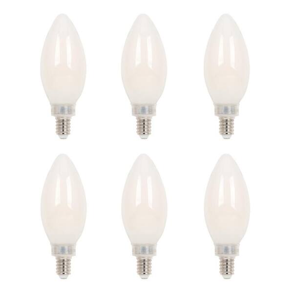 Westinghouse 60-Watt Equivalent B11 Dimmable Soft White E12 Edison Filament LED Light Bulb 3000K ...