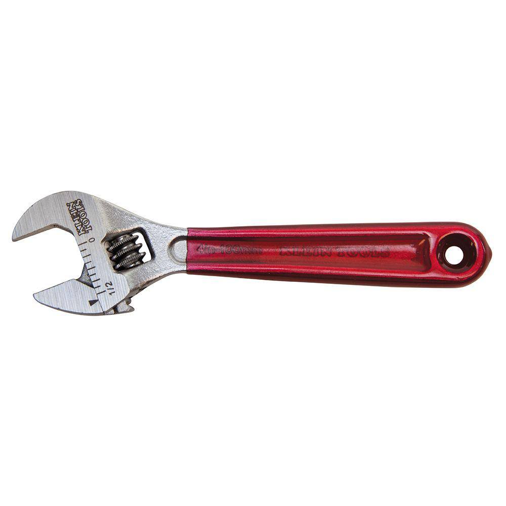 Klein Tools 1/2 in. Standard Capacity Adjustable Wrench with Plastic ...